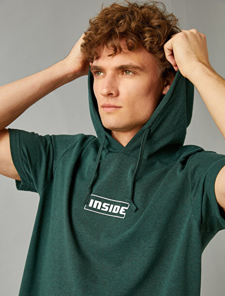 Koton Erkek Kapüşonlu Spor Sweatshirt Yazı Baskılı