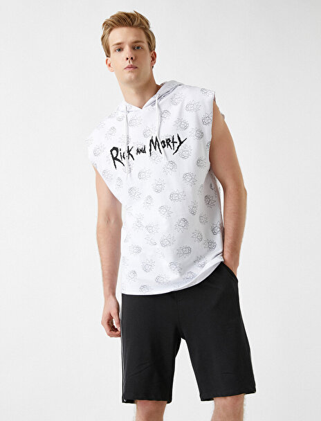 Koton Erkek Rick and Morty Tişört Kolsuz Lisanslı Baskılı
