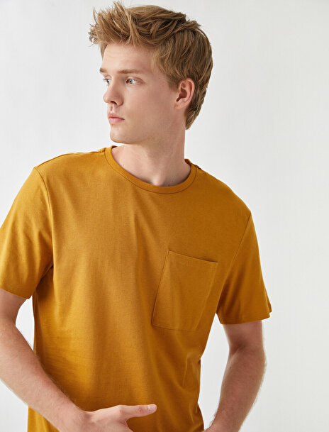 Koton Erkek Basic Tişört Cepli Pamuklu