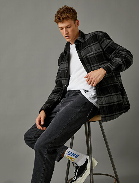 Koton Erkek Ekose Ceket Pamuklu