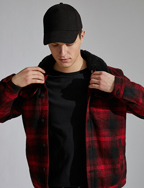 Koton Erkek Suni Kürklü Ekose Mont Yünlü