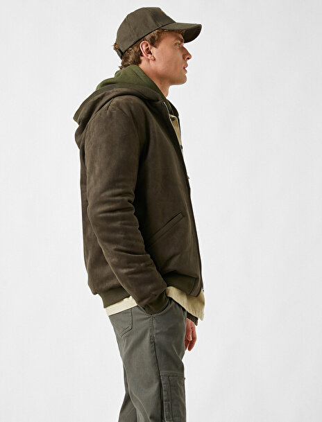 Koton Erkek Kapüşonlu Şerpalı Mont