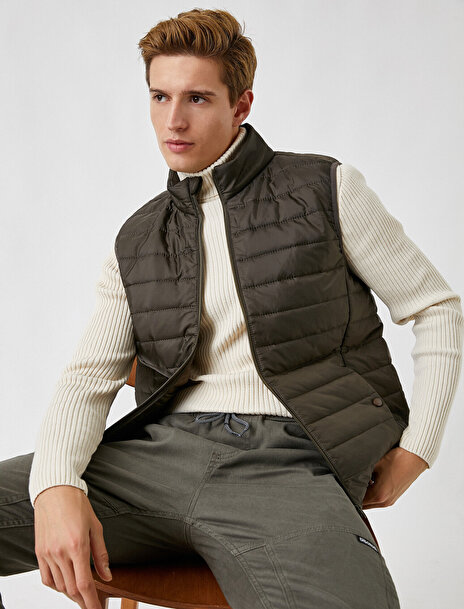 Koton Erkek Kapitone Şişme Anorak Yelek