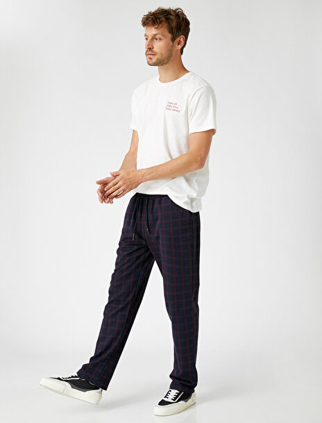 Koton Erkek Kareli Eşofman Altı Pamuklu Koton Erkek Kareli Eşofman Altı Pamuklu