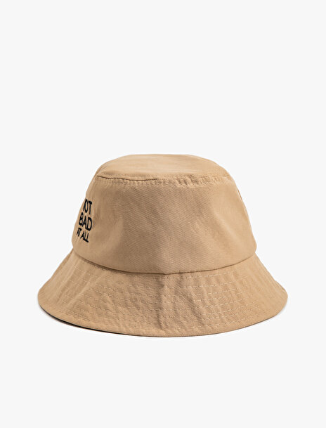 Koton Erkek Sloganlı Balıkçı Şapkası