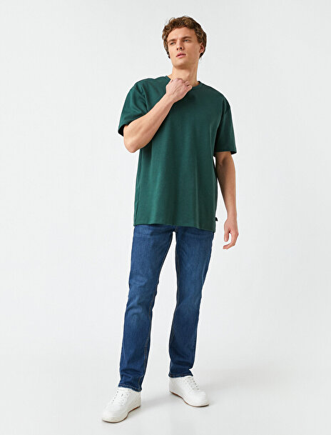Koton Erkek Straight Fit Kot Pantolon - Mark Jean