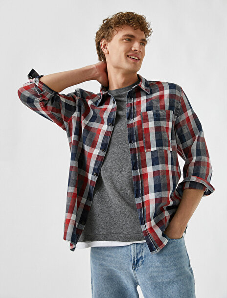 Koton Erkek Ekose Gömlek Pamuklu