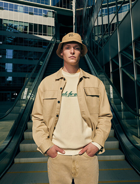 Koton Erkek Kalın Gabardin Gömlek Regular Fit Koton Erkek Kalın Gabardin Gömlek Regular Fit