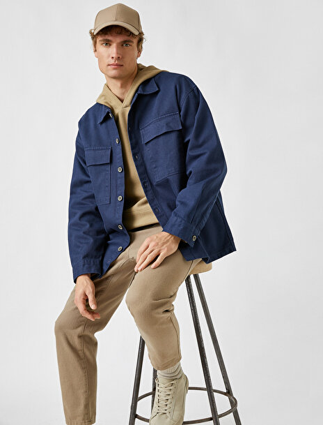 Koton Erkek Kalın Gabardin Gömlek Regular Fit Koton Erkek Kalın Gabardin Gömlek Regular Fit