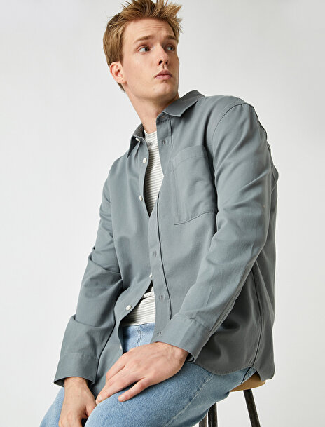 Koton Erkek Regular Fit Basic Gömlek Pamuklu