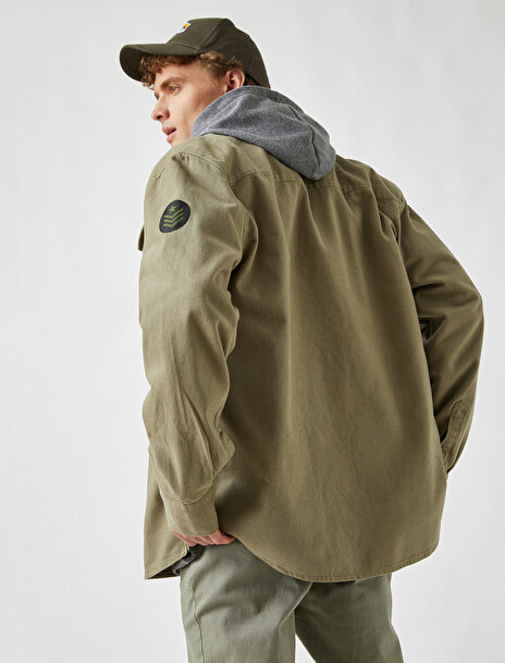 Koton Erkek Gabardin Askeri Gömlek