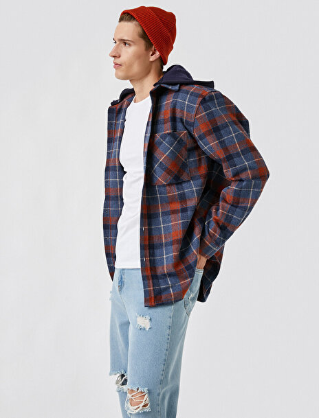 Koton Erkek Kapşonlu Ekose Oduncu Gömleği