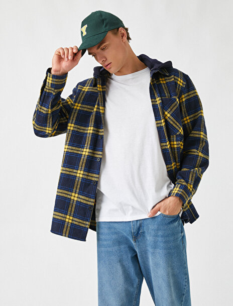 Koton Erkek Kapşonlu Ekose Oduncu Gömleği