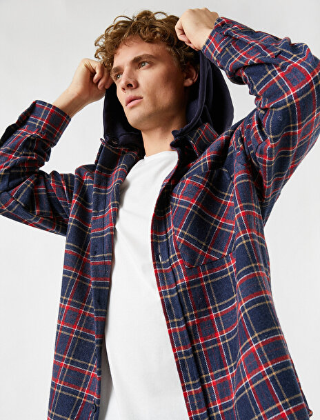 Koton Erkek Kapşonlu Ekose Oduncu Gömleği