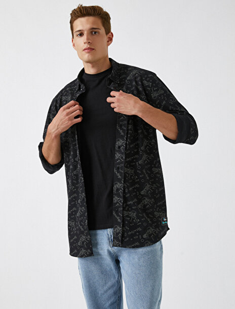 Koton Erkek Rick and Morty Gömlek Lisanslı Desenli