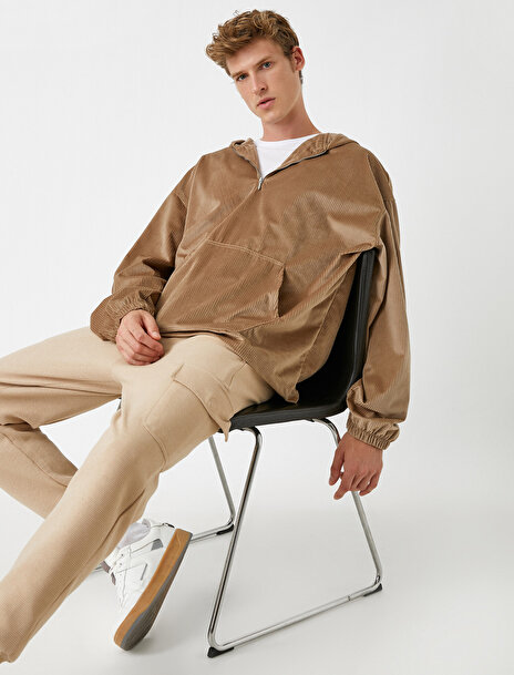 Koton Erkek Fitilli Kadife Kapüşonlu Gömlek Sweatshirt Koton Erkek Fitilli Kadife Kapüşonlu Gömlek Sweatshirt