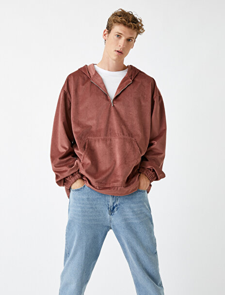 Koton Erkek Fitilli Kadife Kapşonlu Gömlek Sweatshirt Koton Erkek Fitilli Kadife Kapşonlu Gömlek Sweatshirt