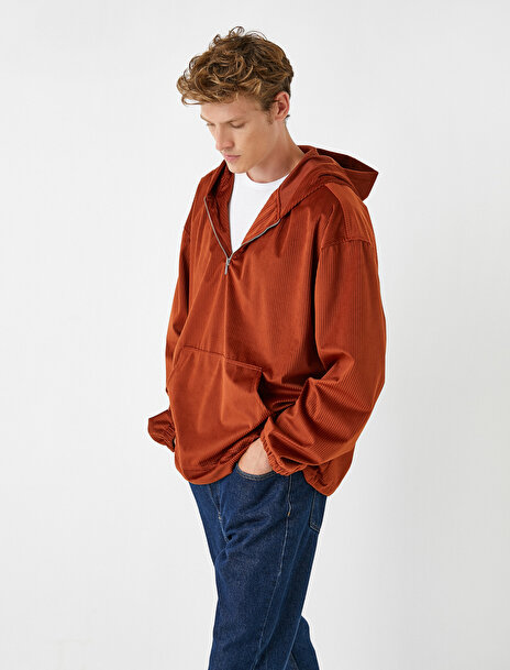 Koton Erkek Fitilli Kadife Kapüşonlu Gömlek Sweatshirt Koton Erkek Fitilli Kadife Kapüşonlu Gömlek Sweatshirt