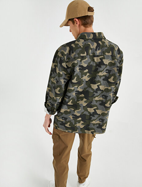 Koton Erkek Regular Fit Kamuflaj Gömlek Koton Erkek Regular Fit Kamuflaj Gömlek