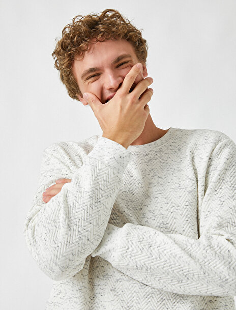 Koton Erkek Kırçıllı Dokulu Sweatshirt