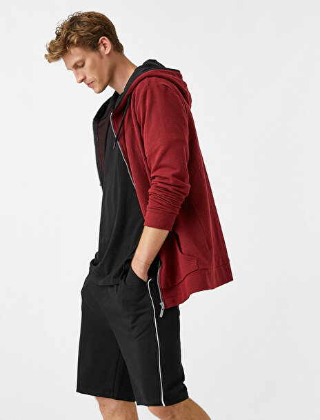 Koton Erkek Kapşonlu Sweatshirt Fermuarlı Basic