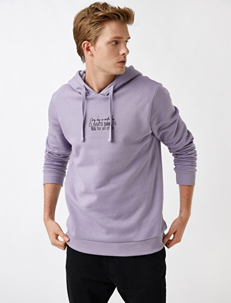 Koton Erkek Oversize Slogan Baskılı Sweatshirt Pamuklu Koton Erkek Oversize Slogan Baskılı Sweatshirt Pamuklu