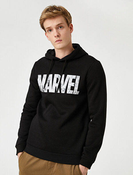 Koton Erkek Marvel Kapşonlu Sweatshirt Lisanlı Baskılı