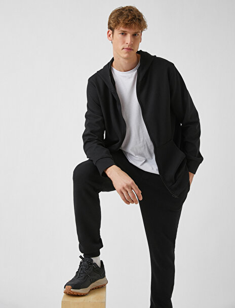 Koton Erkek Fitilli Kumaş Kapüşonlu Sweatshirt Koton Erkek Fitilli Kumaş Kapüşonlu Sweatshirt