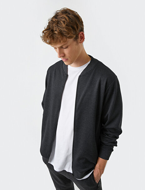 Koton Erkek Bomber Hırka Sweatshirt