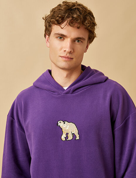 Koton Erkek Kutup Ayısı Baskılı Kapüşonlu Sweatshirt Koton Erkek Kutup Ayısı Baskılı Kapüşonlu Sweatshirt