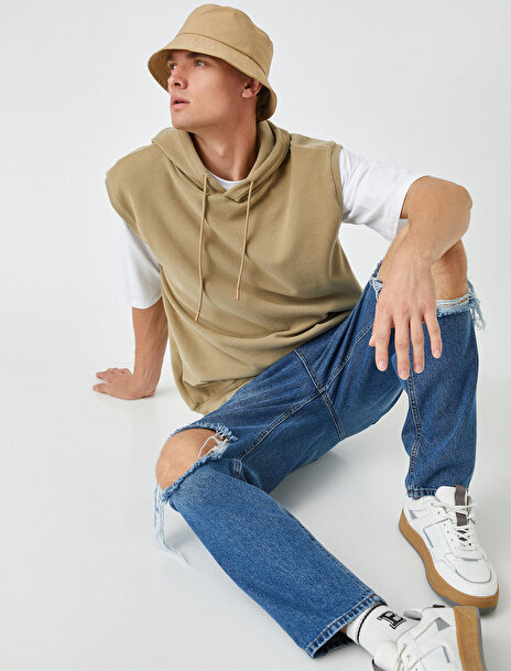 Koton Erkek Kolsuz Kapüşonlu Sweatshirt