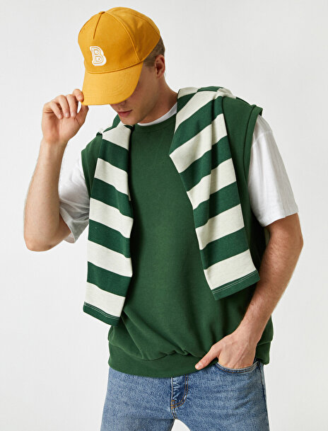 Koton Erkek Kolsuz Sweatshirt Bisiklet Yaka