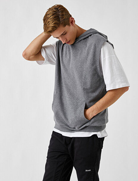 Koton Erkek Kapüşonlu Kolsuz Sweatshirt