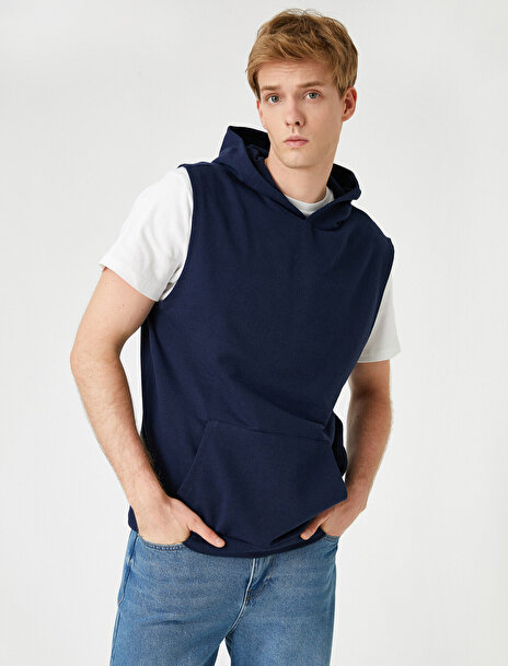 Koton Erkek Kapüşonlu Kolsuz Sweatshirt