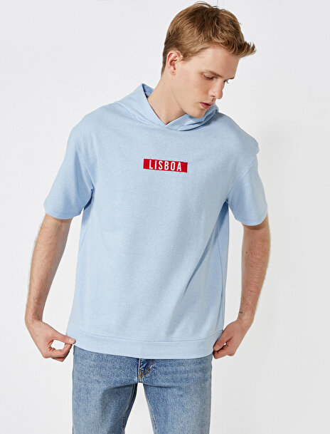 Koton Erkek Kısa Kollu Baskılı Kapüşonlu Sweatshirt Koton Erkek Kısa Kollu Baskılı Kapüşonlu Sweatshirt