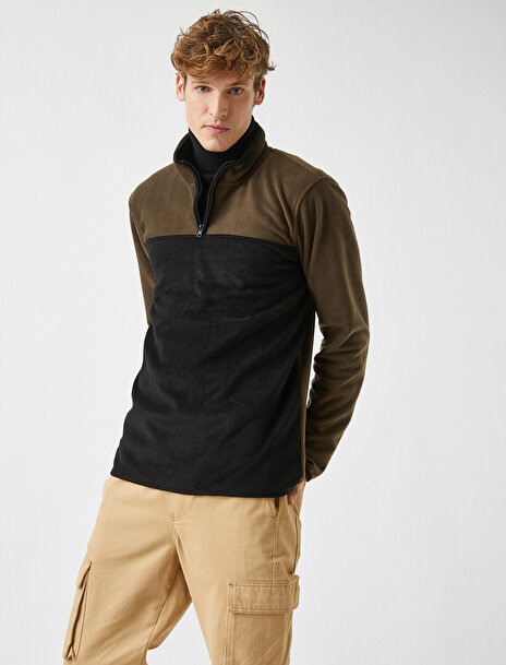 Koton Erkek Yarım Fermuarlı Polar Sweatshirt