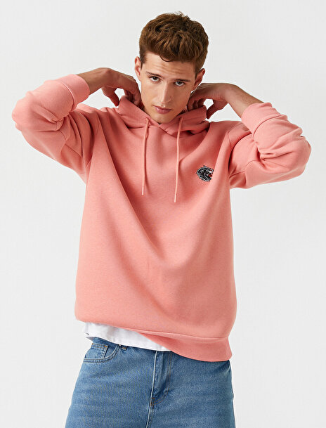 Koton Erkek Minimal İşlemeli Sweatshirt Kapşonlu Koton Erkek Minimal İşlemeli Sweatshirt Kapşonlu