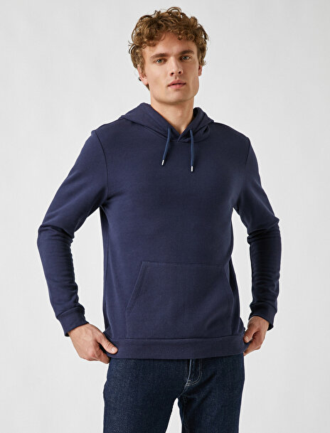 Koton Erkek Basic Kapüşonlu Sweatshirt Pamuklu Koton Erkek Basic Kapüşonlu Sweatshirt Pamuklu