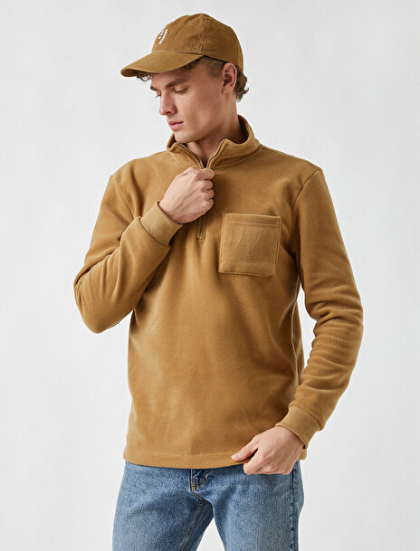 Koton Erkek Cepli Polar Sweatshirt
