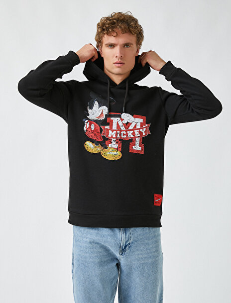 Koton Erkek Mickey Mouse Kapüşonlu Sweatshirt Lisanslı Baskılı Koton Erkek Mickey Mouse Kapüşonlu Sweatshirt Lisanslı Baskılı