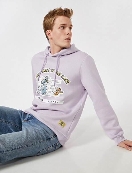 Koton Erkek Tom ve Jerry Oversize Kapşonlu Sweatshirt Lisanslı Baskılı