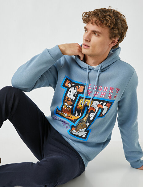 Koton Erkek Looney Tunes Kapüşonlu Sweatshirt Lisanslı Baskılı Koton Erkek Looney Tunes Kapüşonlu Sweatshirt Lisanslı Baskılı