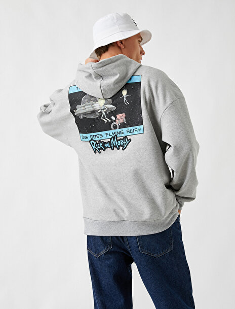 Koton Erkek Rick and Morty Oversize Kapşonlu Sweatshirt Lisanslı Baskılı Koton Erkek Rick and Morty Oversize Kapşonlu Sweatshirt Lisanslı Baskılı