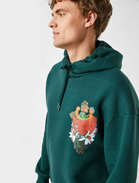 Koton Erkek Rick and Morty Kapşonlu Sweatshirt Lisanslı Baskılı Koton Erkek Rick and Morty Kapşonlu Sweatshirt Lisanslı Baskılı