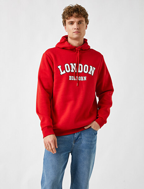 Koton Erkek London Baskılı Kapşonlu Sweatshirt Koton Erkek London Baskılı Kapşonlu Sweatshirt
