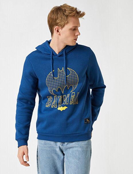 Koton Erkek Batman Kapüşonlu Sweatshirt Lisanslı Baskılı