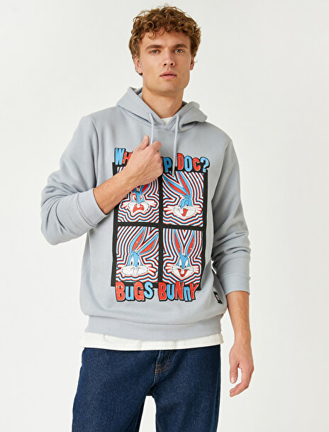 Koton Erkek Bugs Bunny Kapşonlu Sweatshirt Licenced Printed Koton Erkek Bugs Bunny Kapşonlu Sweatshirt Licenced Printed