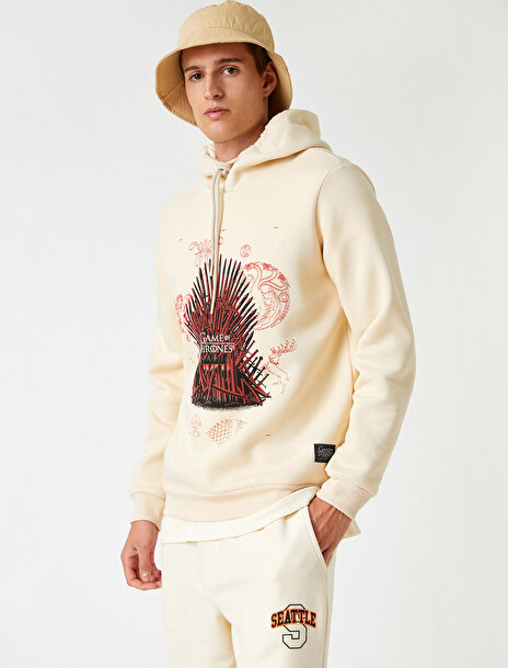 Koton Erkek Game of Thrones Kapşonlu Sweatshirt Lisanslı Baskılı Koton Erkek Game of Thrones Kapşonlu Sweatshirt Lisanslı Baskılı