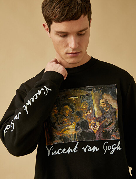 Koton Erkek Vincent Van Gogh Sweatshirt Lisanslı Baskılı