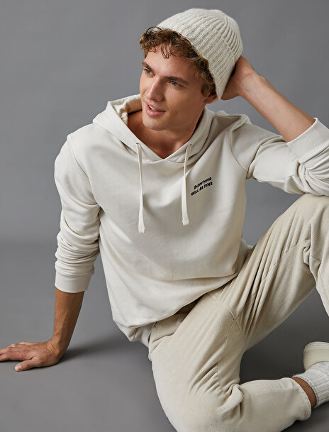 Koton Erkek Sloganlı Sweatshirt Kapüşonlu
